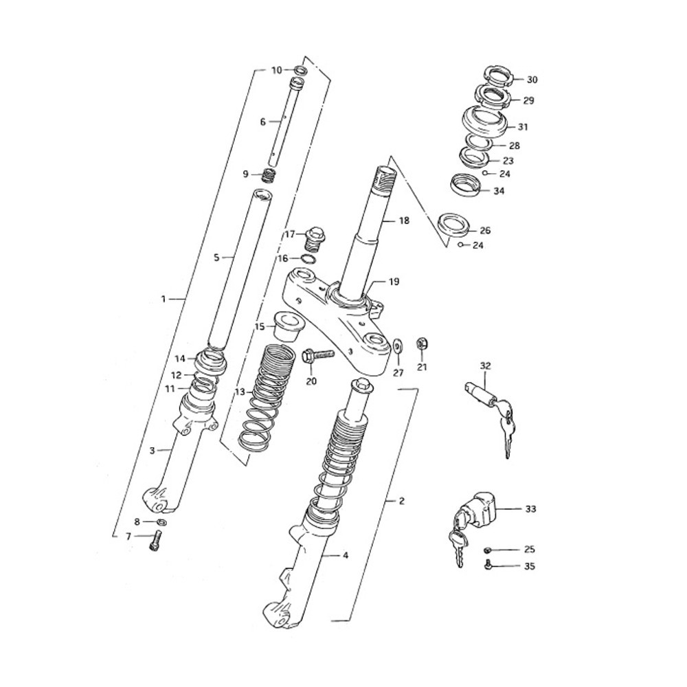 Suzuki PV50 alkuperäisvaraosat | Etuhaarukka | SVH Oy » Svh.fi